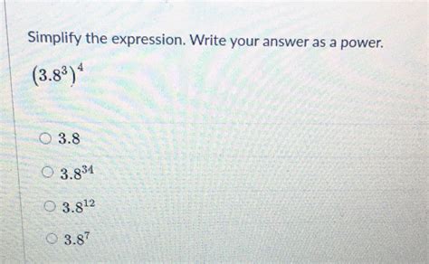 Answered Simplify The Expression Write Your Bartleby