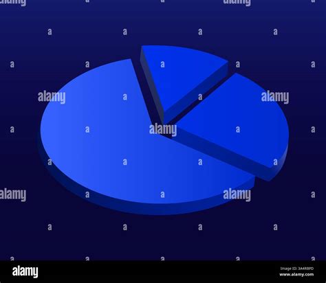 3d pie chart a blue segmented diagram with an extracted slice on a