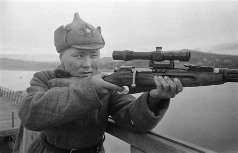 Soviet Sniper Wearing A Budyonovka With Mosin Pe Scope 2000×1287 Scrolller