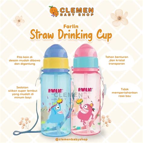 Jual Farlin Straw Drinking Cup 450ml Shopee Indonesia