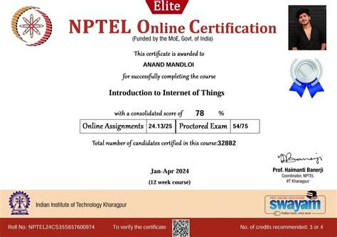 Anand Mandloi On Linkedin Internetofthings Iot Nptel Iitkharagpur Continuouslearning