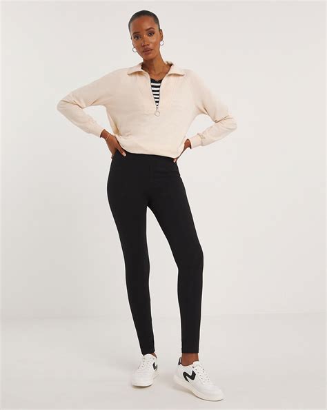 Black Cotton High Waisted Leggings Fashion World
