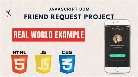 Javascript Dom Manipulation Friend Request Project Step By Step Tutorial Youtube