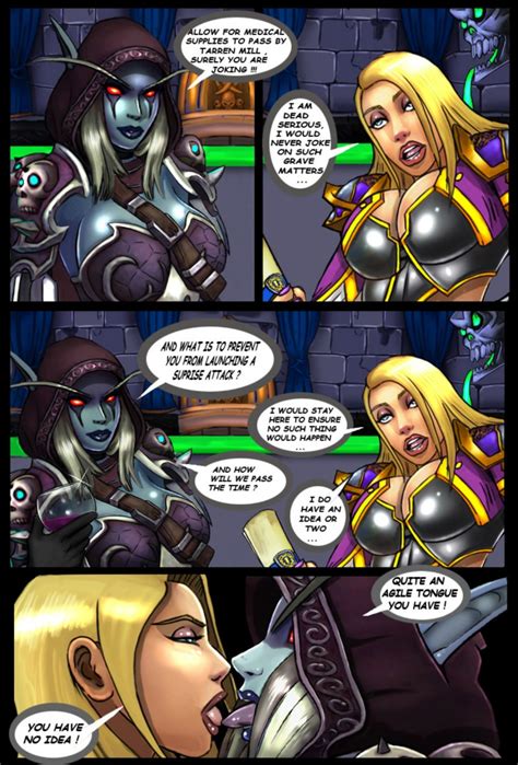 Rule 34 2girls Alliance Warcraft Blizzard Entertainment Blonde Hair Blue Skin Comic Comic
