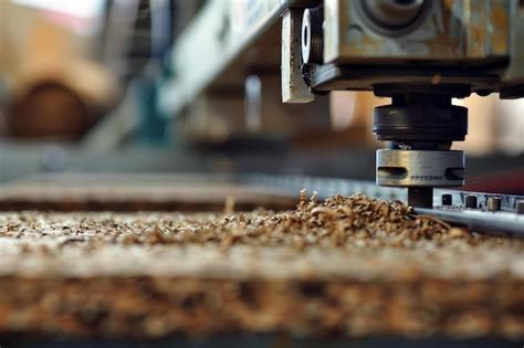 Precision Cnc Wood Milling Closeup Premium Ai Generated Image