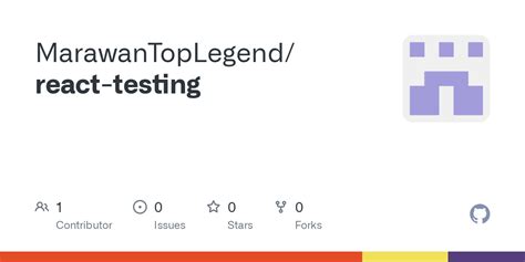 Github Marawantoplegend React Testing