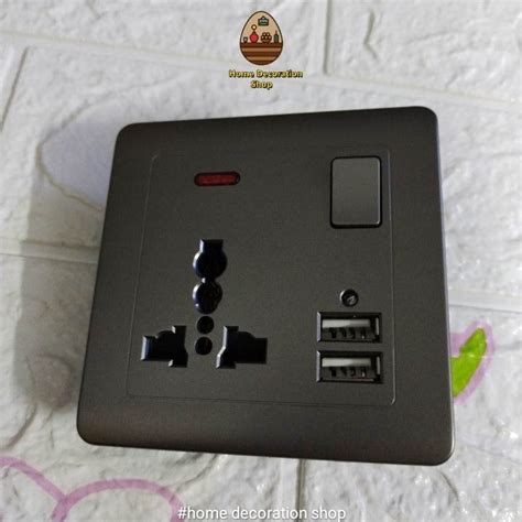 Home Wall Switch Socket Grey Color Electric Plug Socket 10a Lamp Aircond Point Socket