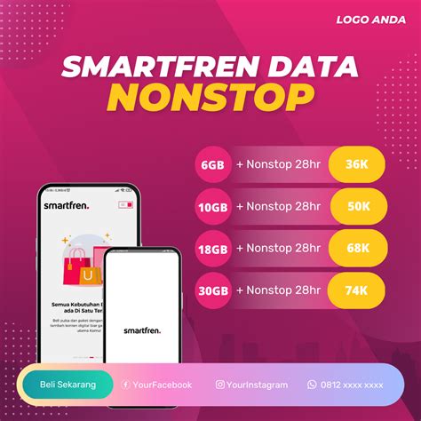 Template Canva Smartfren Data Nonstop Support