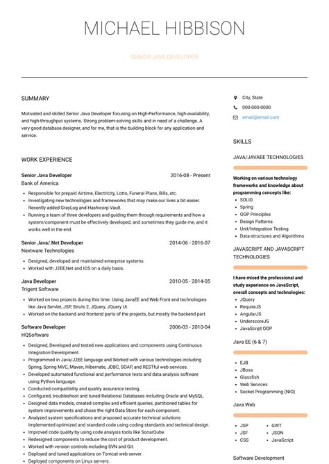 java developer resume sample java developer resume samples and