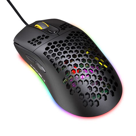 Hxsj X600 Hollow Honeycomb Shaped Macro Programming Gaming Wired Mouse