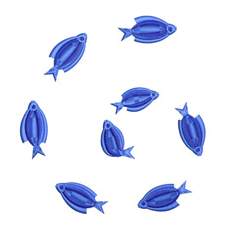 Fish School Embroidery Design And Sea Themed Embroidery Pattern Balik16f