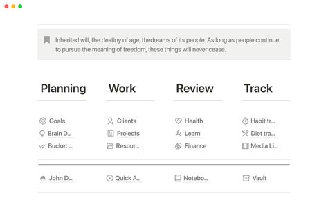 Notion Template Gallery Obsidian Life Os