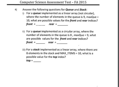 Solved Computer Science Assessment Test FA Answer Chegg