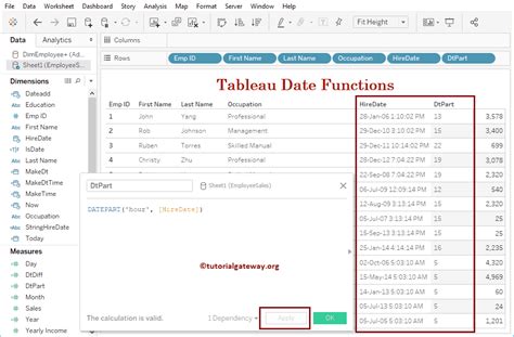 Tableau Date Functions