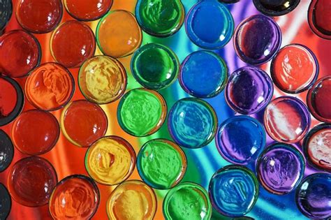 Premium Photo Multi Colored Crystal Bubbles Colorful Background