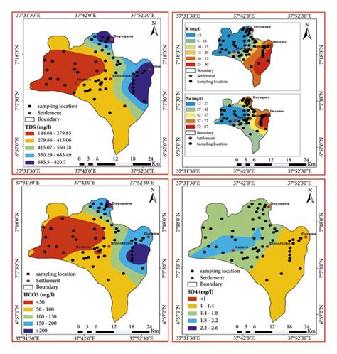 Spatial Distribution Of Tds K Na Hco3 And So4 Download