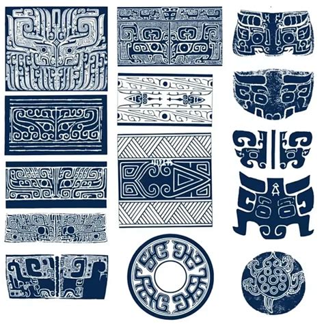 青铜器图案纹样参考 花瓣网