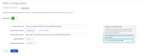 Configure Saml And Sso For End Users Skyhigh Security