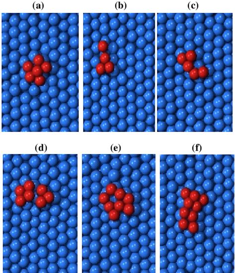 Color Online Snapshots For The Diffusion Of Cu A Tetramer B Download Scientific Diagram