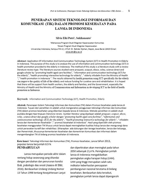Penerapan Sistem Teknologi Informasi Dan Pdf Public Services