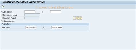 KS13 SAP Tcode Cost Centers Master Data Report