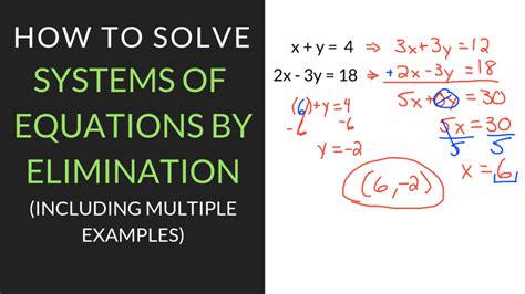 Solving Systems Of Equations By Elimination Worksheet Examples And Steps