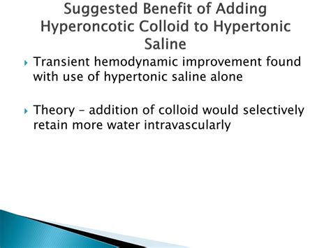 Ppt Hypertonic Saline A Review Of The Advantages And Disadvantages