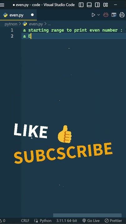 Print Even Number In Python Program Shorts Youtube