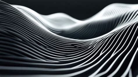 Abstract Black And White Wave Pattern With Flowing Curves And Depth Premium Ai Generated Image