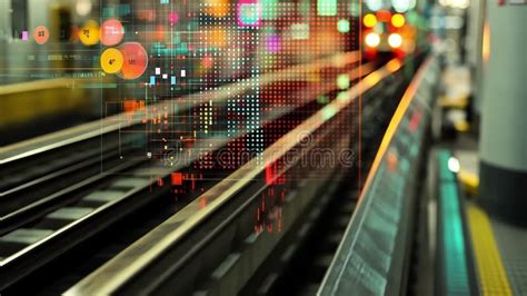 A Dusty Manufacturing Assembly Line Machine With An Overlay Of Colorful