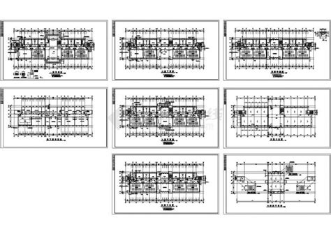 某六层中学综合实验楼建筑施工cad图 含平面图，共八张 教育建筑 土木在线