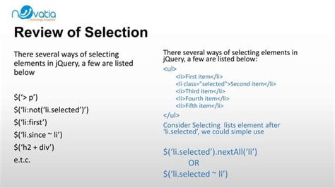 Jquery Selection Optimisation Ppt