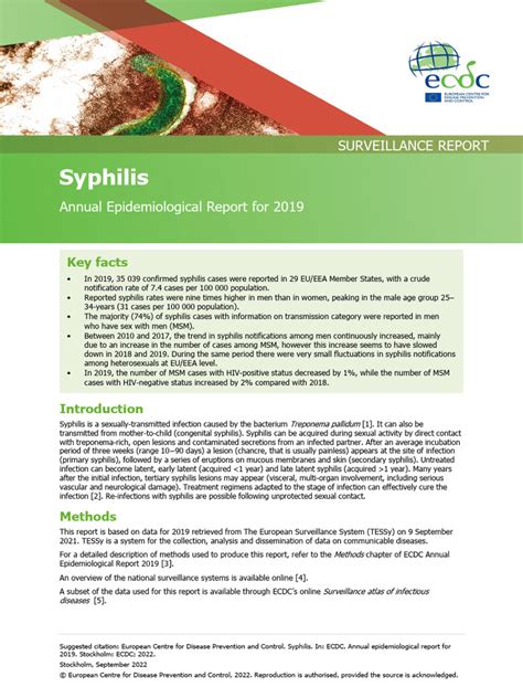 Syphilis Annual Epidemiological Report 2019 Pdf