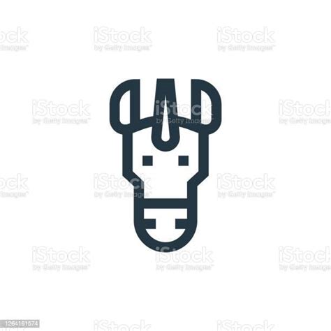 흰색 배경에 격리된 유니콘 벡터 아이콘입니다 웹 사이트 디자인 및 모바일 앱 개발을위한 개요 얇은 라인 유니콘 아이콘 얇은 선 유니콘 윤곽선 아이콘 벡터 일러스트레이션