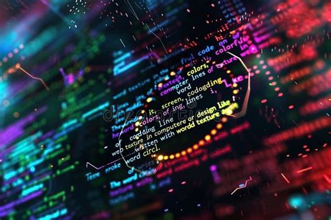 Colorful Code Lines On Black Background Displayed On Computer Screen