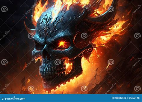 Flaming Skull Vector Illustration 3175128