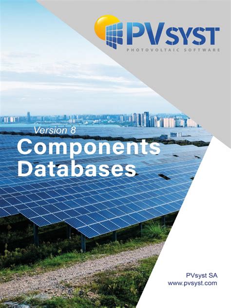 Pvsyst Tutorial V8 Components Database En 2 Pdf Filename Databases