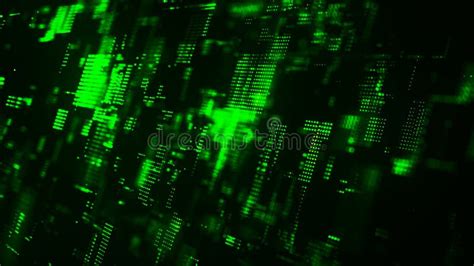 abstract digital binary code flowing on dark background network
