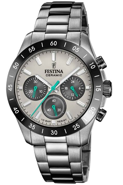Festina Women's Watch Chronograph Anthracite/Turquoise F20703/1 • uhrcenter