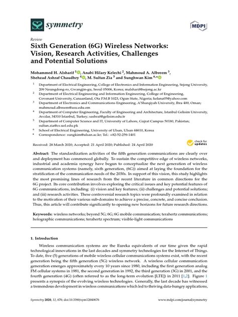 Sixth Generation 6g Wireless Networks Vi Pdf Computer Network