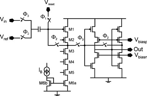 schematic of single ended three phase comparator stage used in