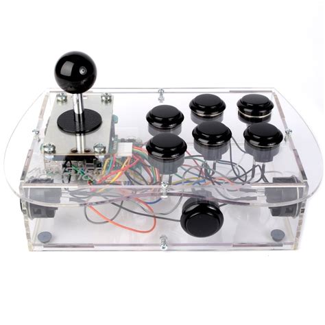 Clear Deluxe Arcade Controller Kit For Raspberry Pi Stealth Black
