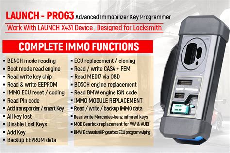 Launch Giii X Prog 3 Advanced Immobilizer And Key Programmer Plus Mcu3