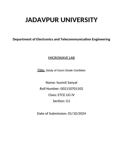 Gunndiode Pdf Diode Electronic Oscillator