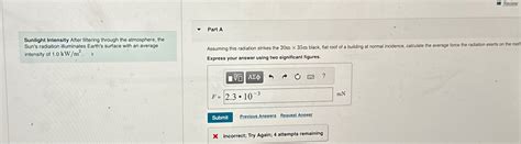Solved ReviewSunlight Intensity After Filtering Through The Chegg Com