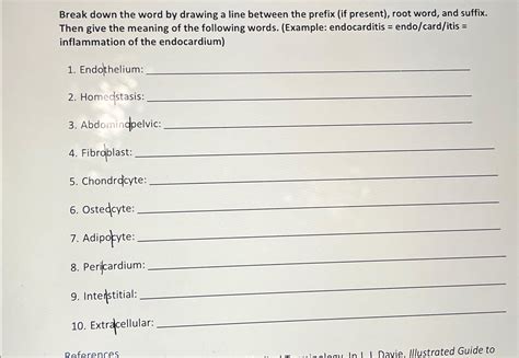 Solved Break Down The Word By Drawing A Line Between The