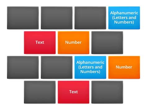 Database Field Data Types Matching Pairs