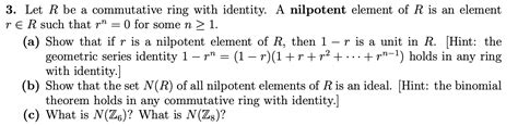 solved 3 let r be a commutative ring with identity a