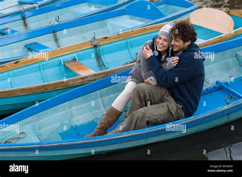 Man And Woman In Row Boat Stock Photo Alamy