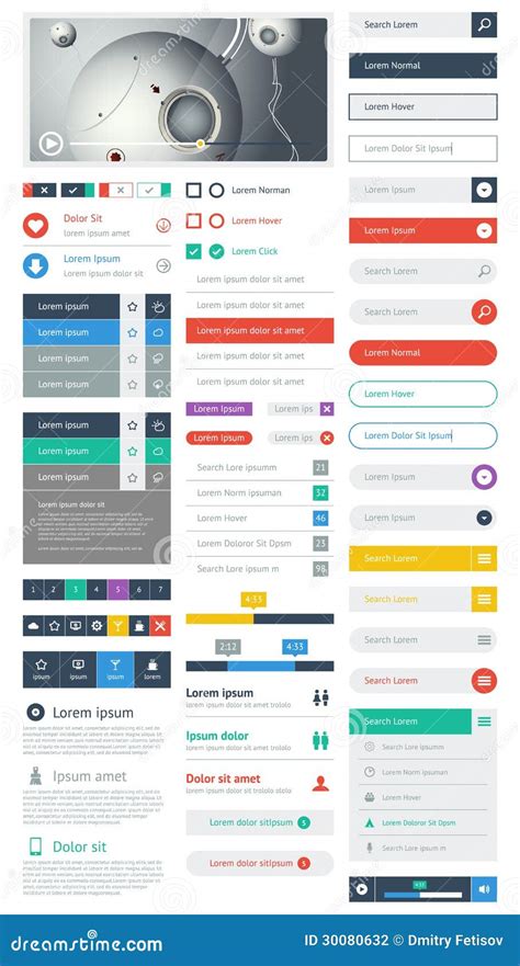 Ui Is A Set Components Featuring The Flat Design Stock Vector Illustration Of Advanced Layout